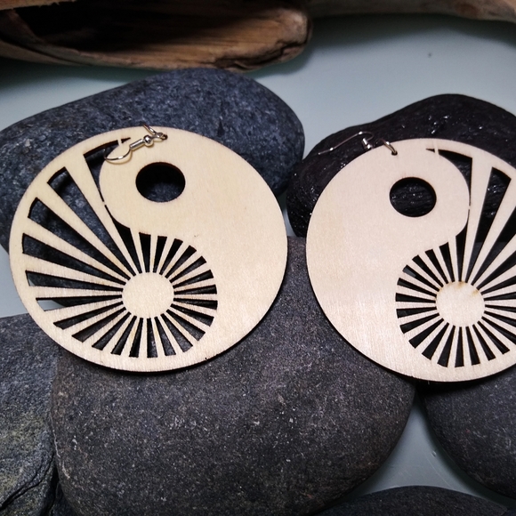 Jewelry | 22 3 Wooden Ying Yang Boho Earrings | Poshmark